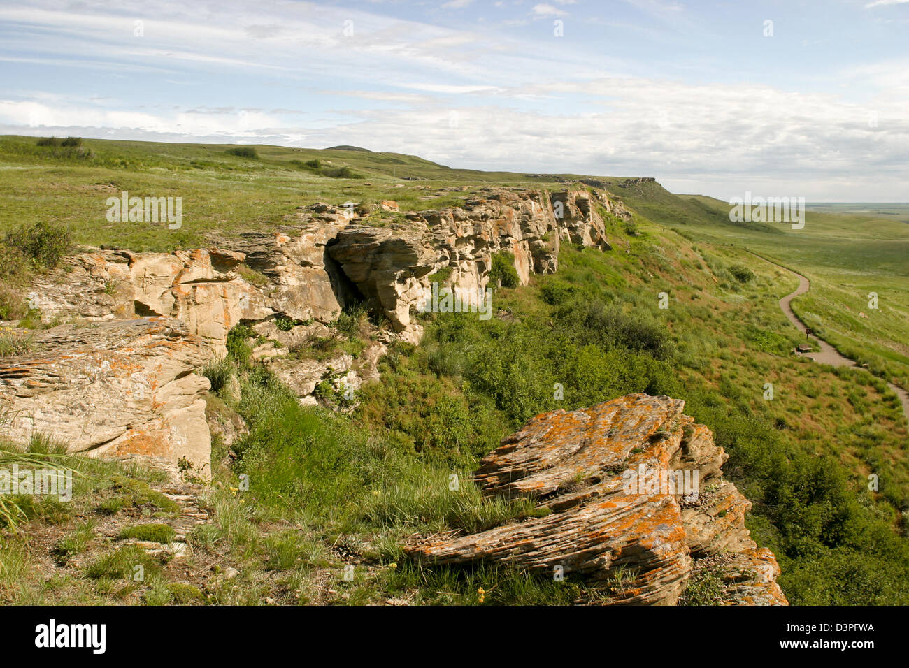 The cliff where the buffalo were stampeded over at Head Smashed in ...