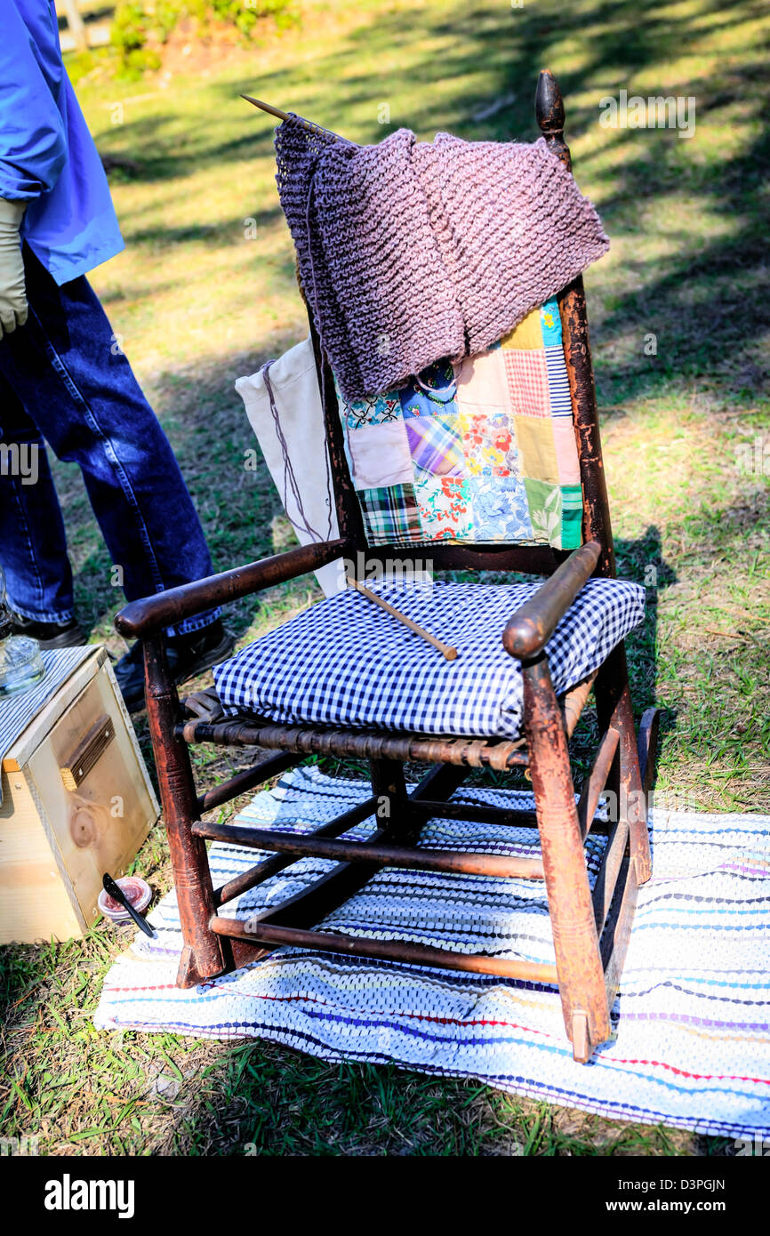 Vintage Pioneer handmade Chair Stock Photo - Alamy