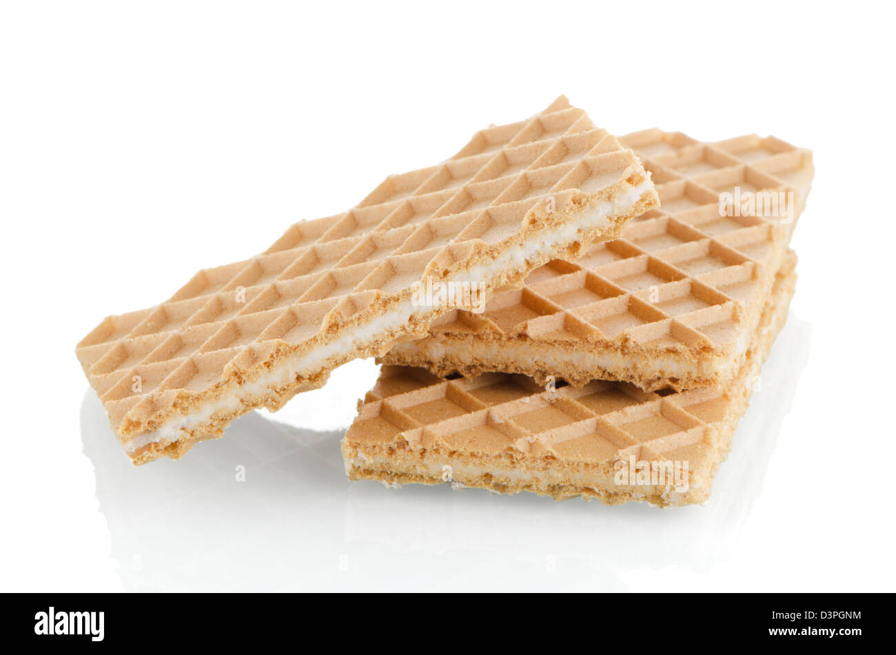 Vanilla wafers on white reflective background Stock Photo - Alamy