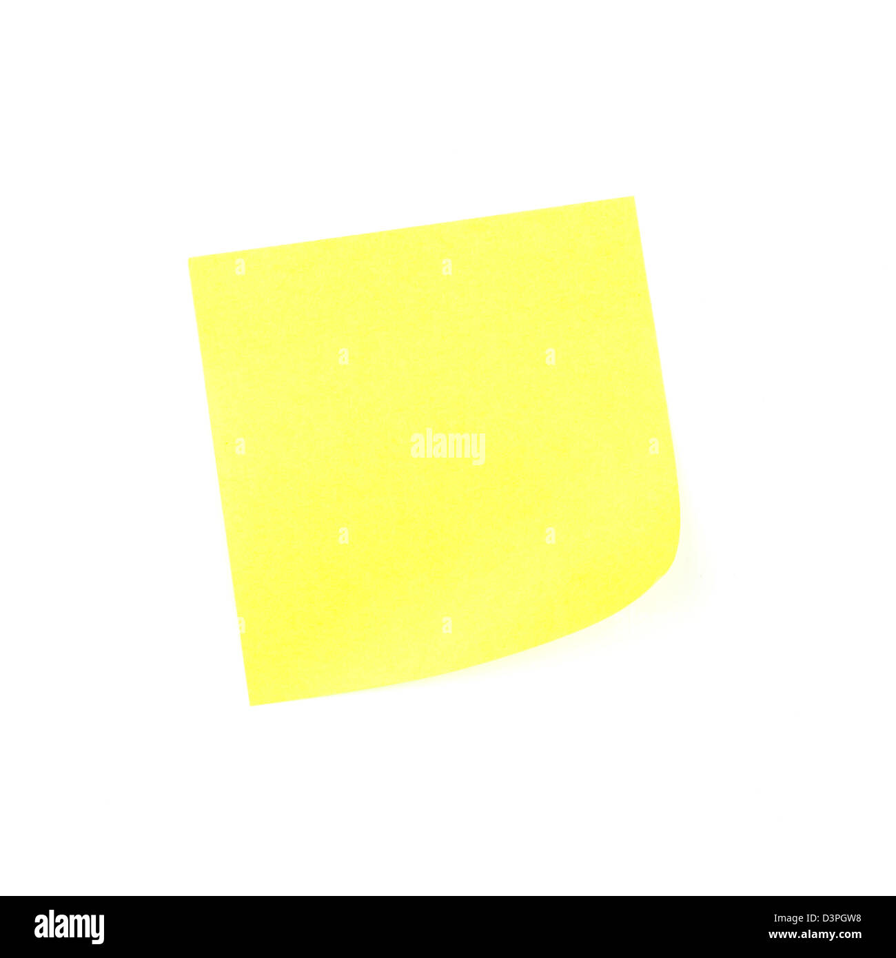 Neon yellow sticky paper note isolated on white Stock Photo - Alamy