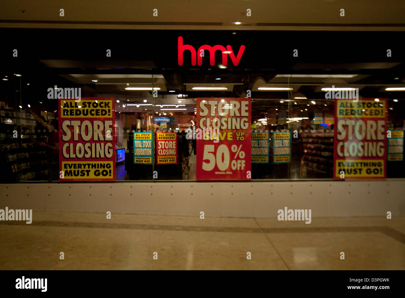 London, UK. 22nd February 2013. HMV store in Croydon is having a closing down sale as ...