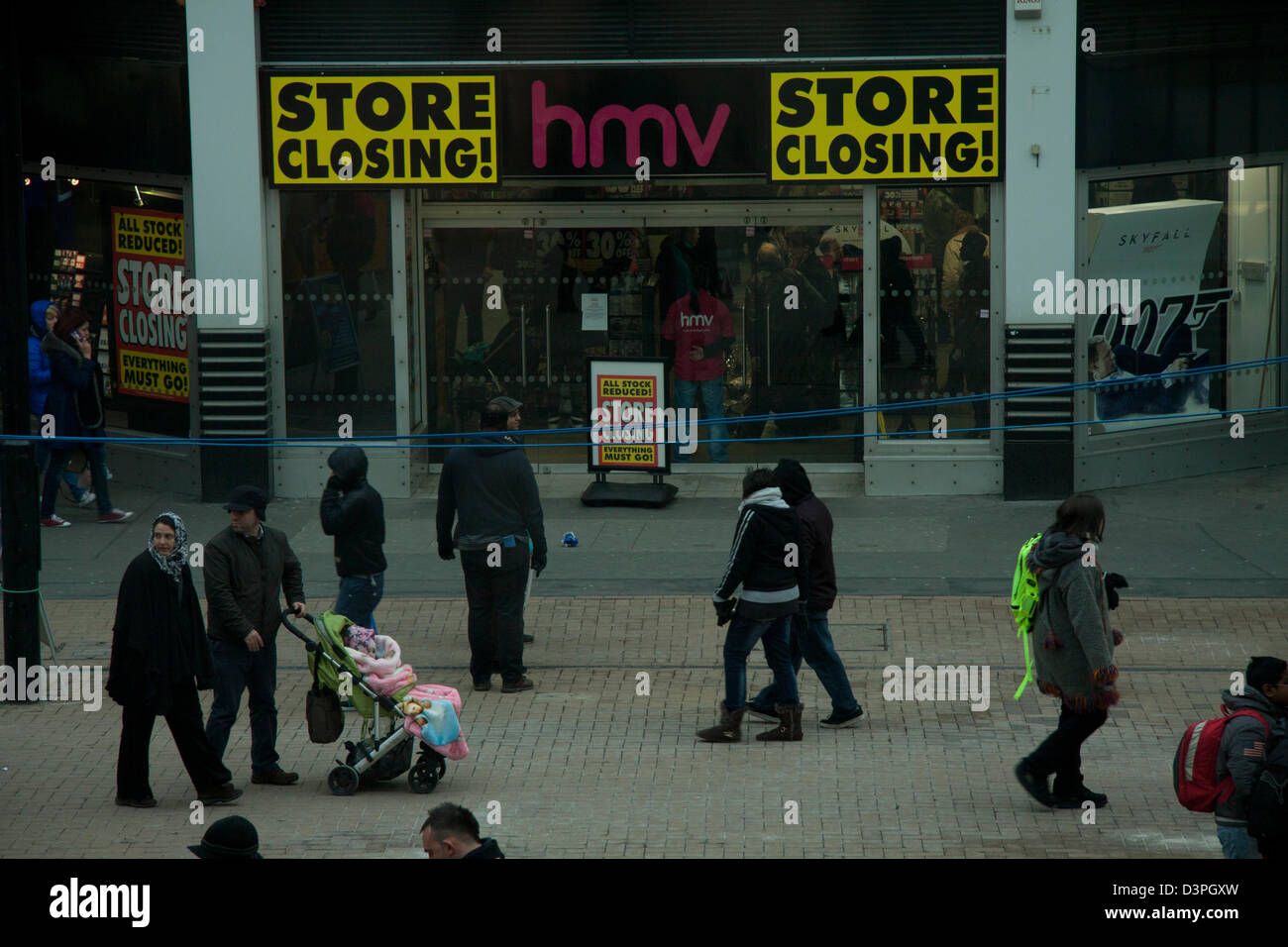 London, UK. 22nd February 2013. An HMV store in Croydon is having a closing down sale as ...