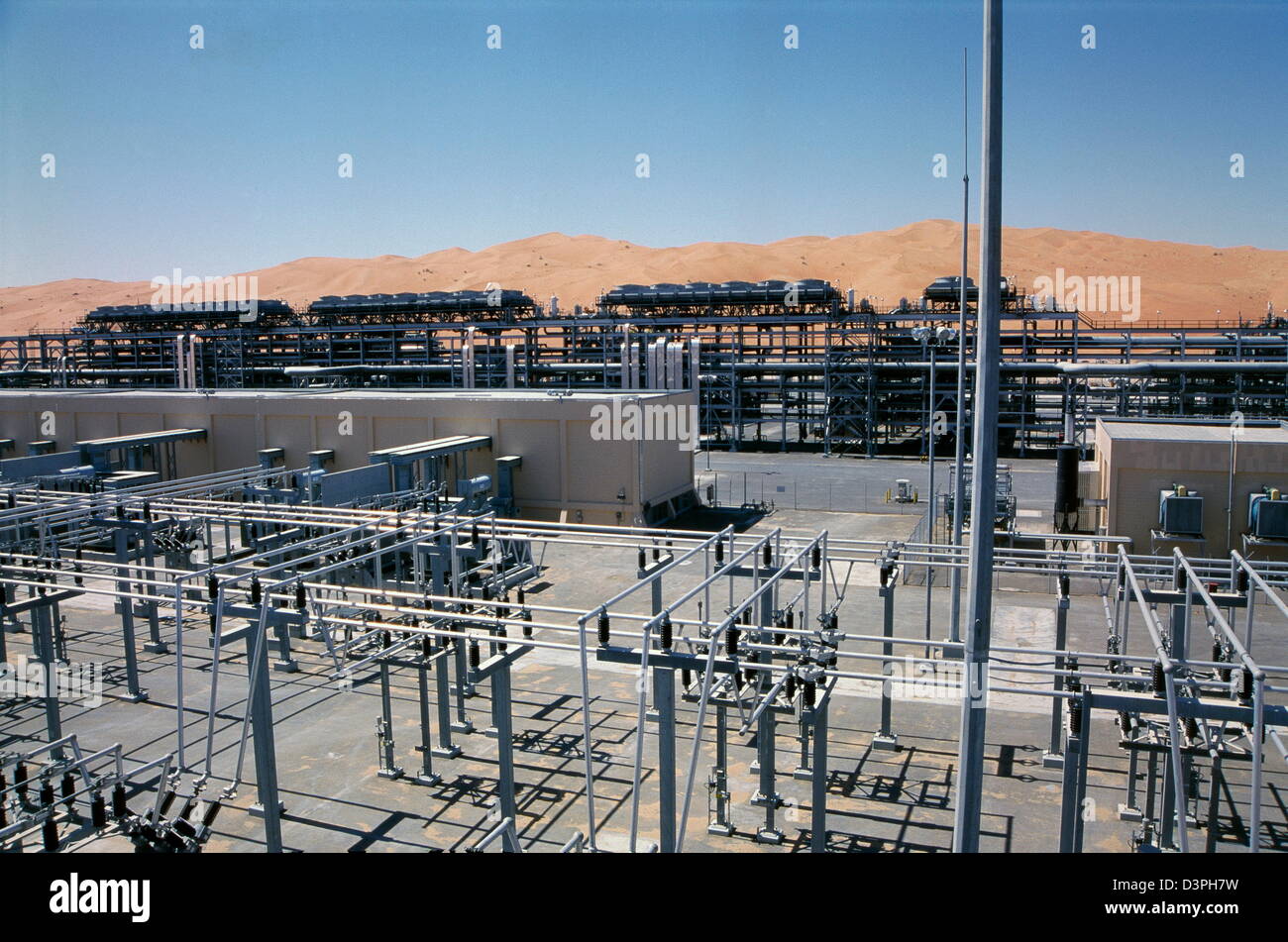 A panorama of the Shaybah Gas Oil Separation Plant (GOSP), a major gas ...