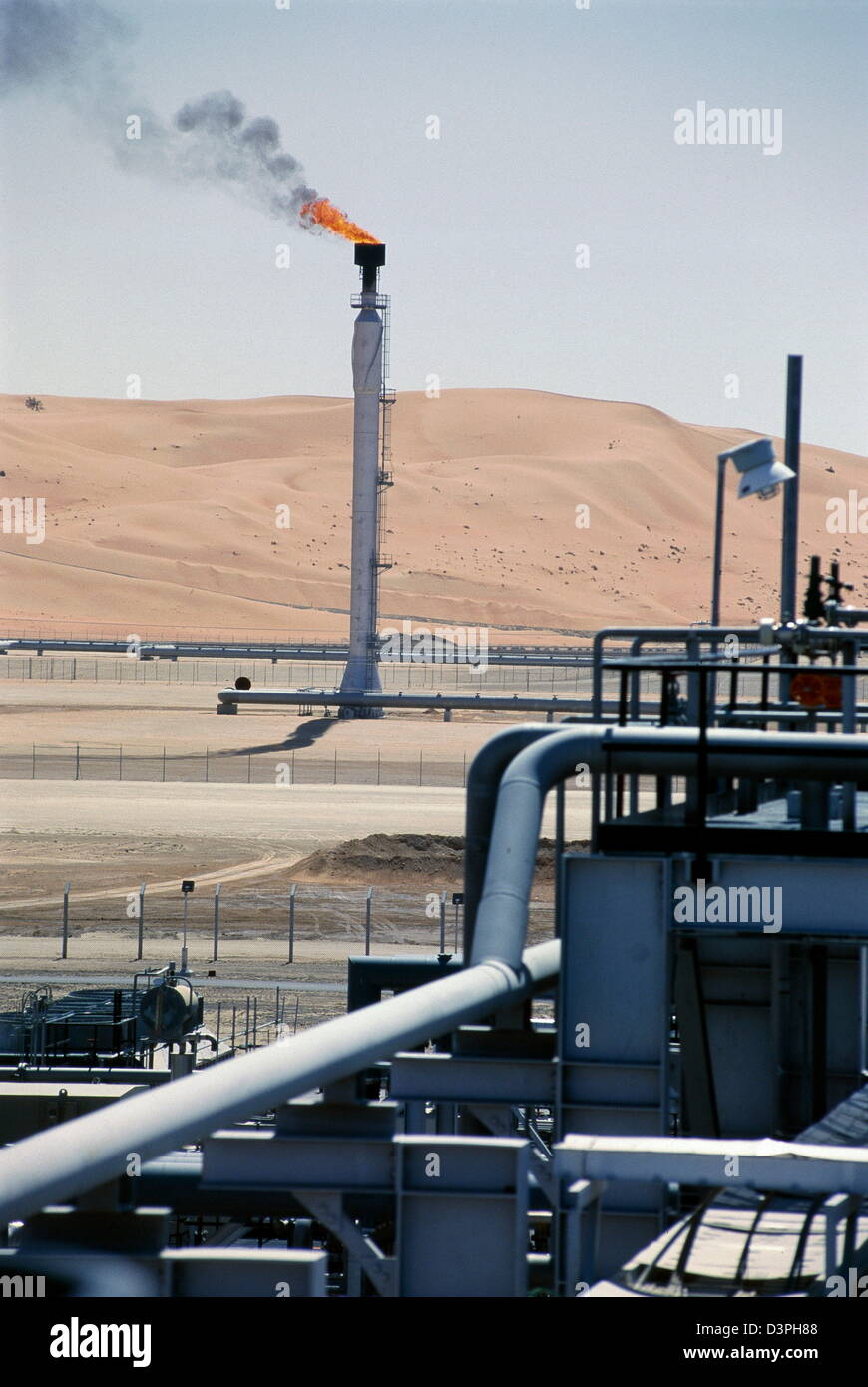 A panorama of the Shaybah Gas Oil Separation Plant (GOSP), a major gas ...