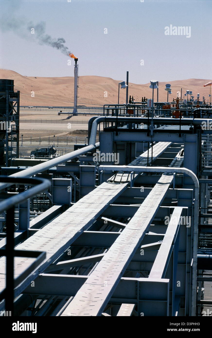 A panorama of the Shaybah Gas Oil Separation Plant (GOSP), a major gas ...