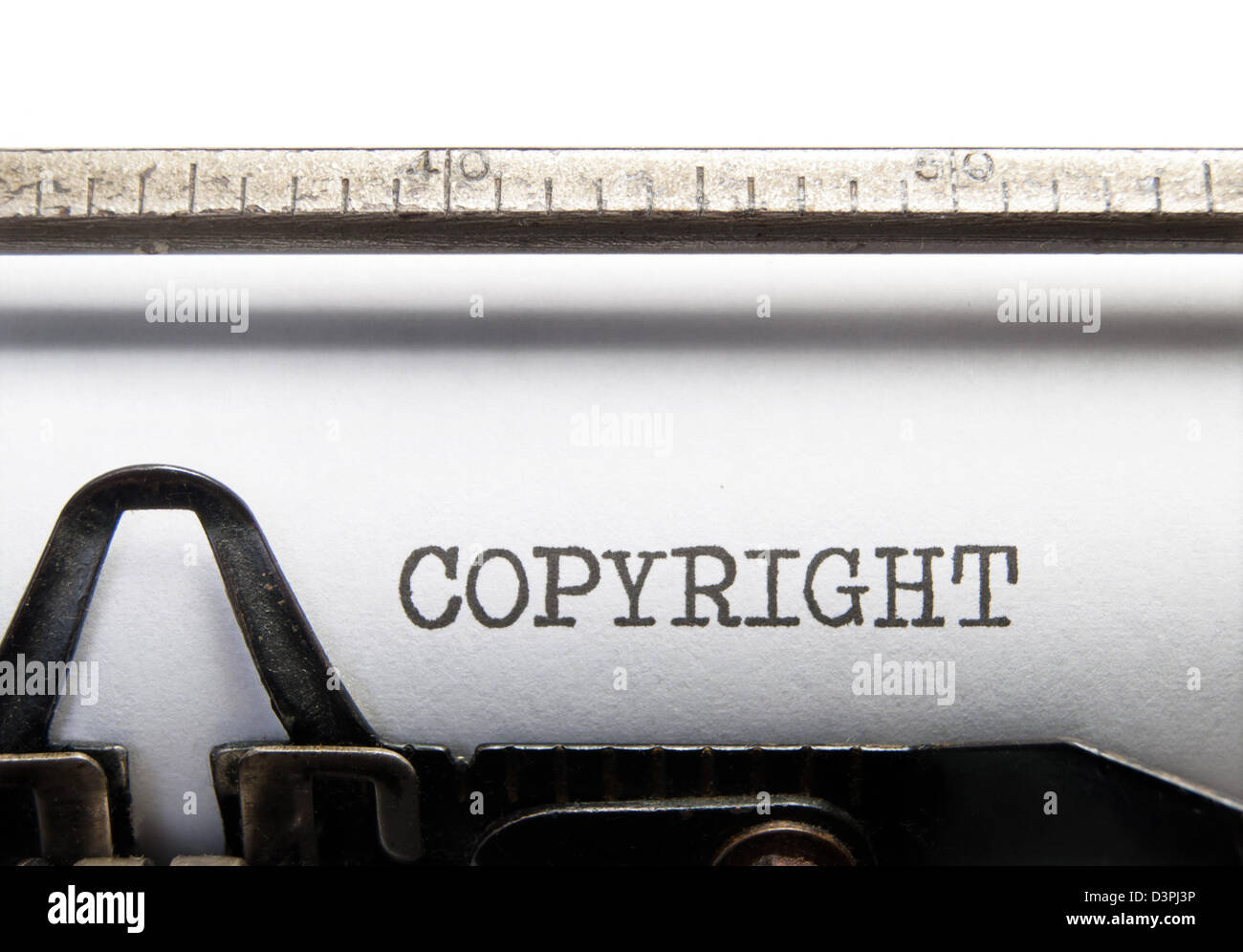 Copyright title printed on an old fashioned typewriter Stock Photo - Alamy