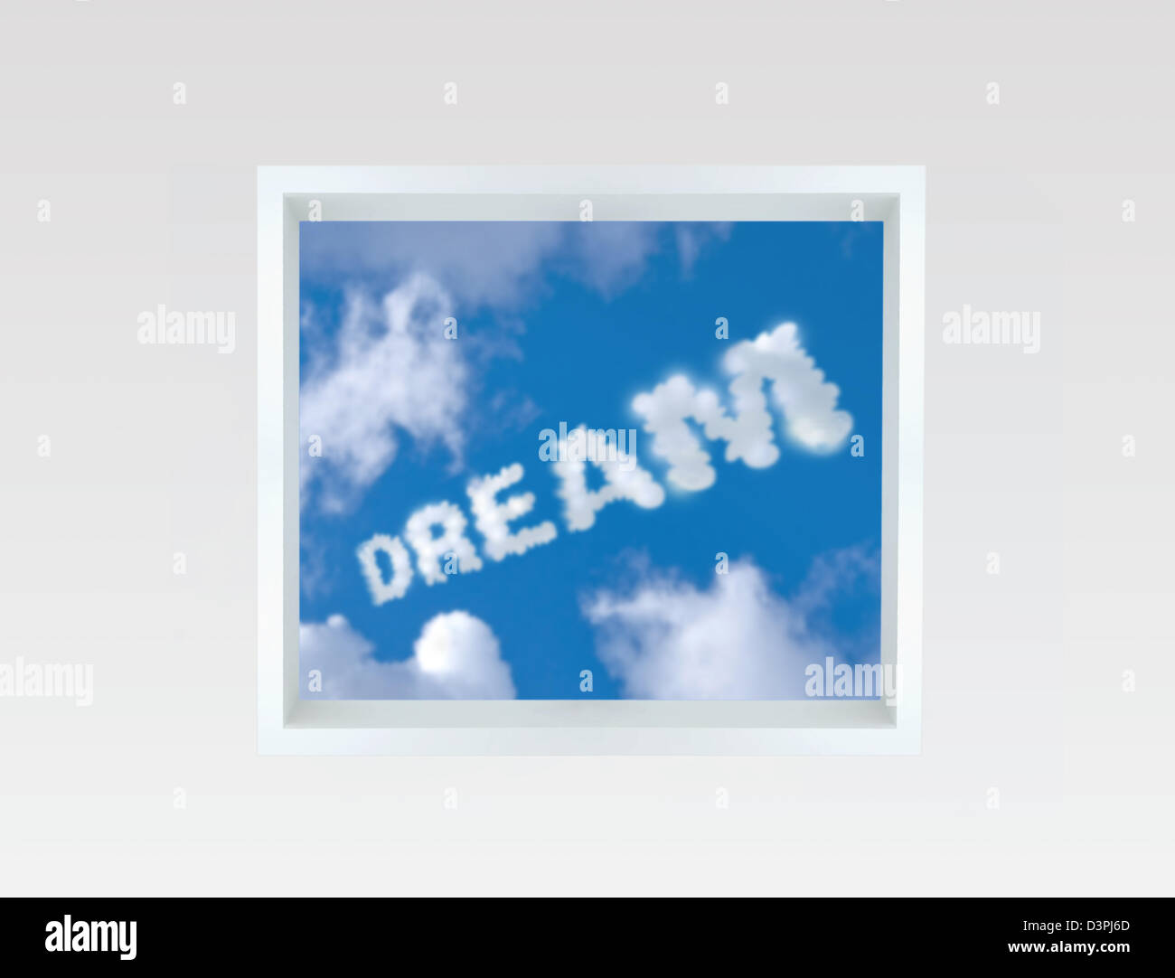 Dream cloud through an open window Stock Photo - Alamy