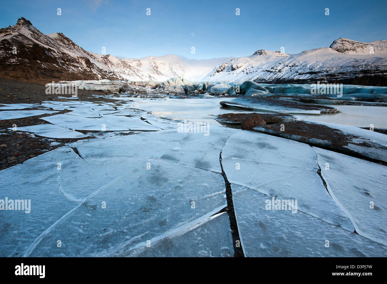 Frozen winter landscape in Iceland Stock Photo - Alamy