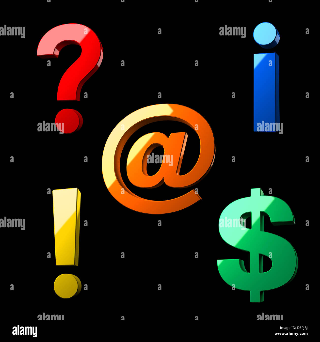 Set of colorful shining 3d signs Stock Photo - Alamy