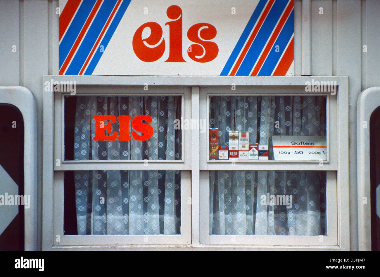 Berlin, GDR, an ice cream shop window Stock Photo - Alamy