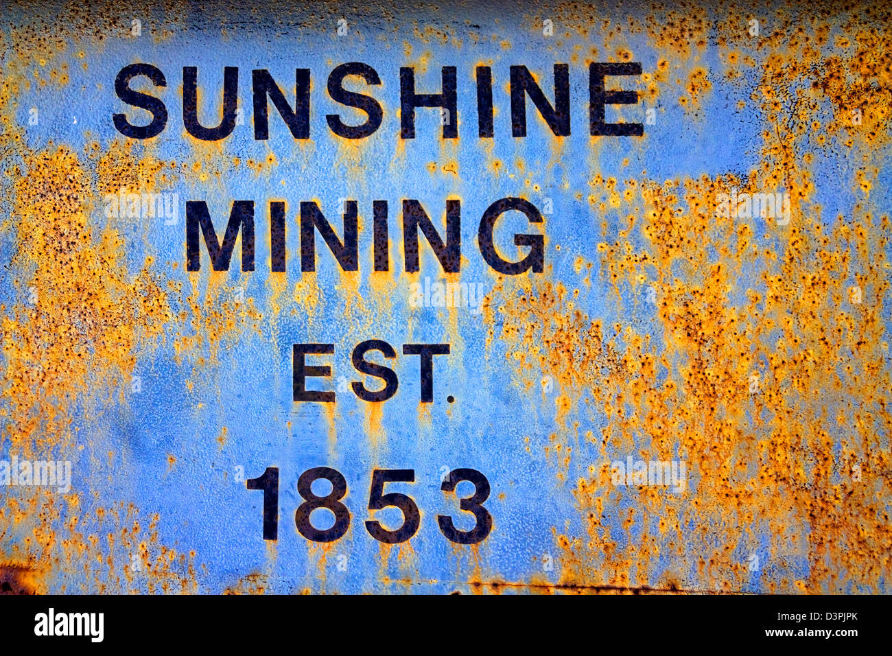 Gold and blue sign Stock Photo - Alamy