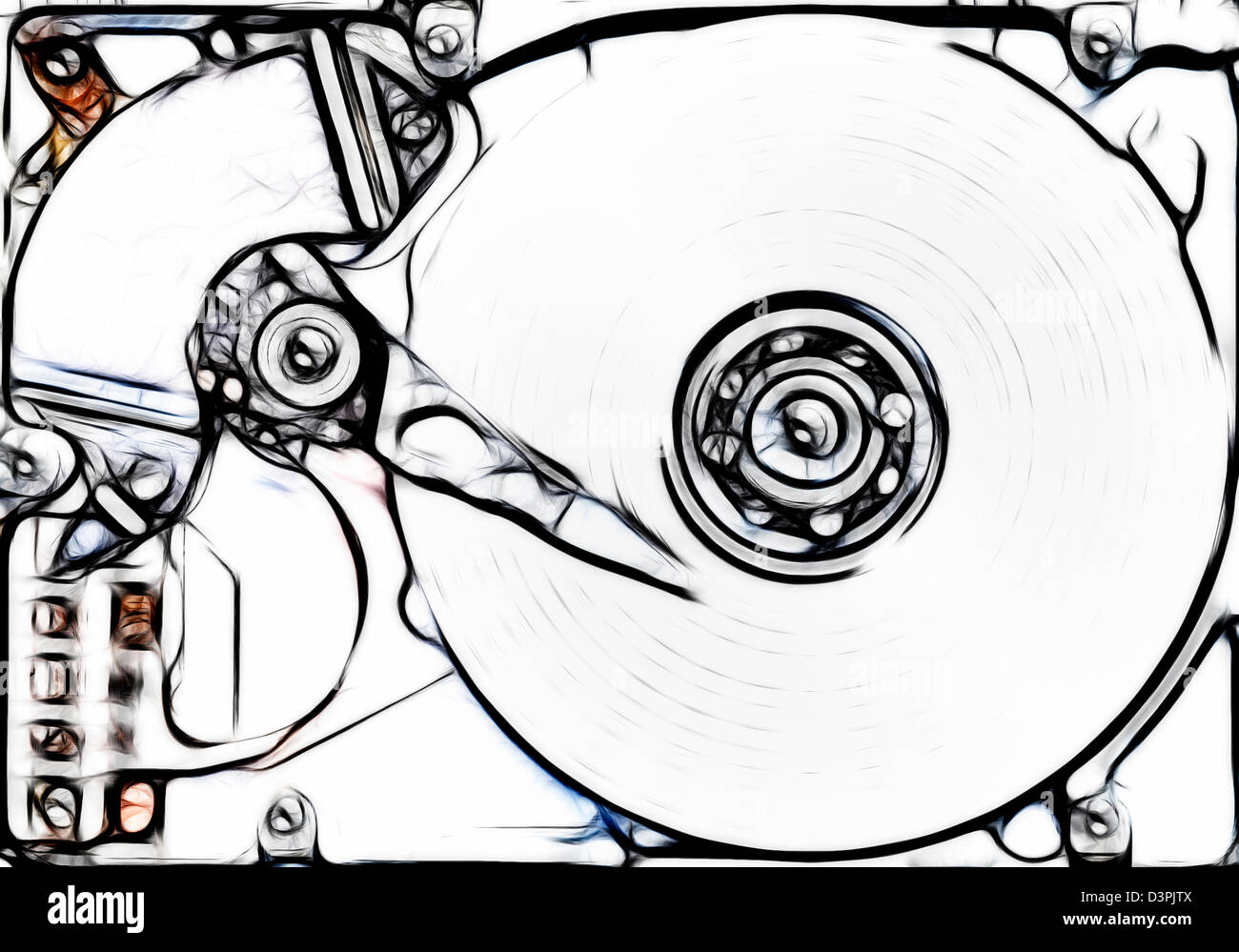 sketch of the hard disc Stock Photo - Alamy