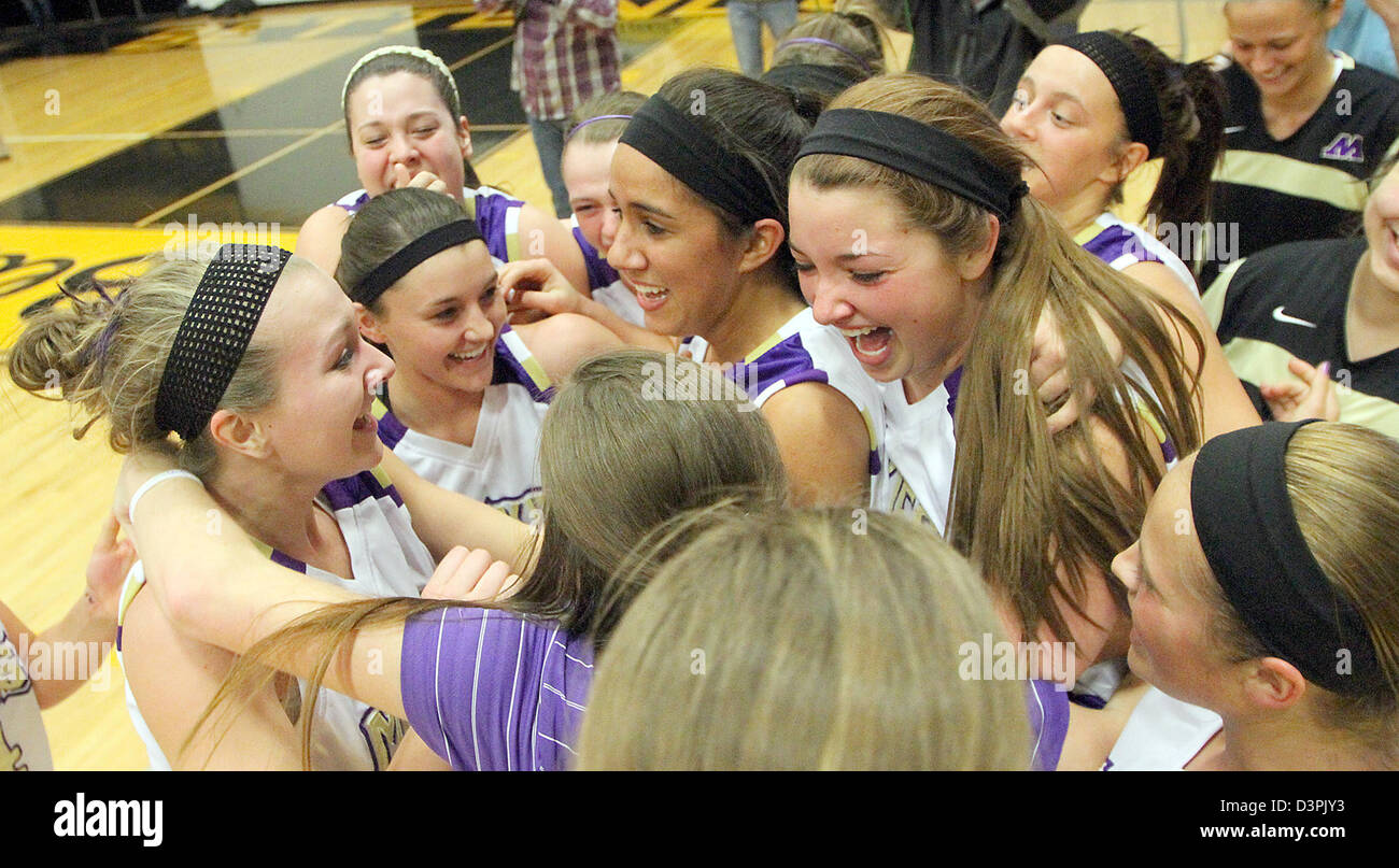 Feb. 20, 2013 - Bettendorf, Iowa, U.S. - Members of the Muscatine ...