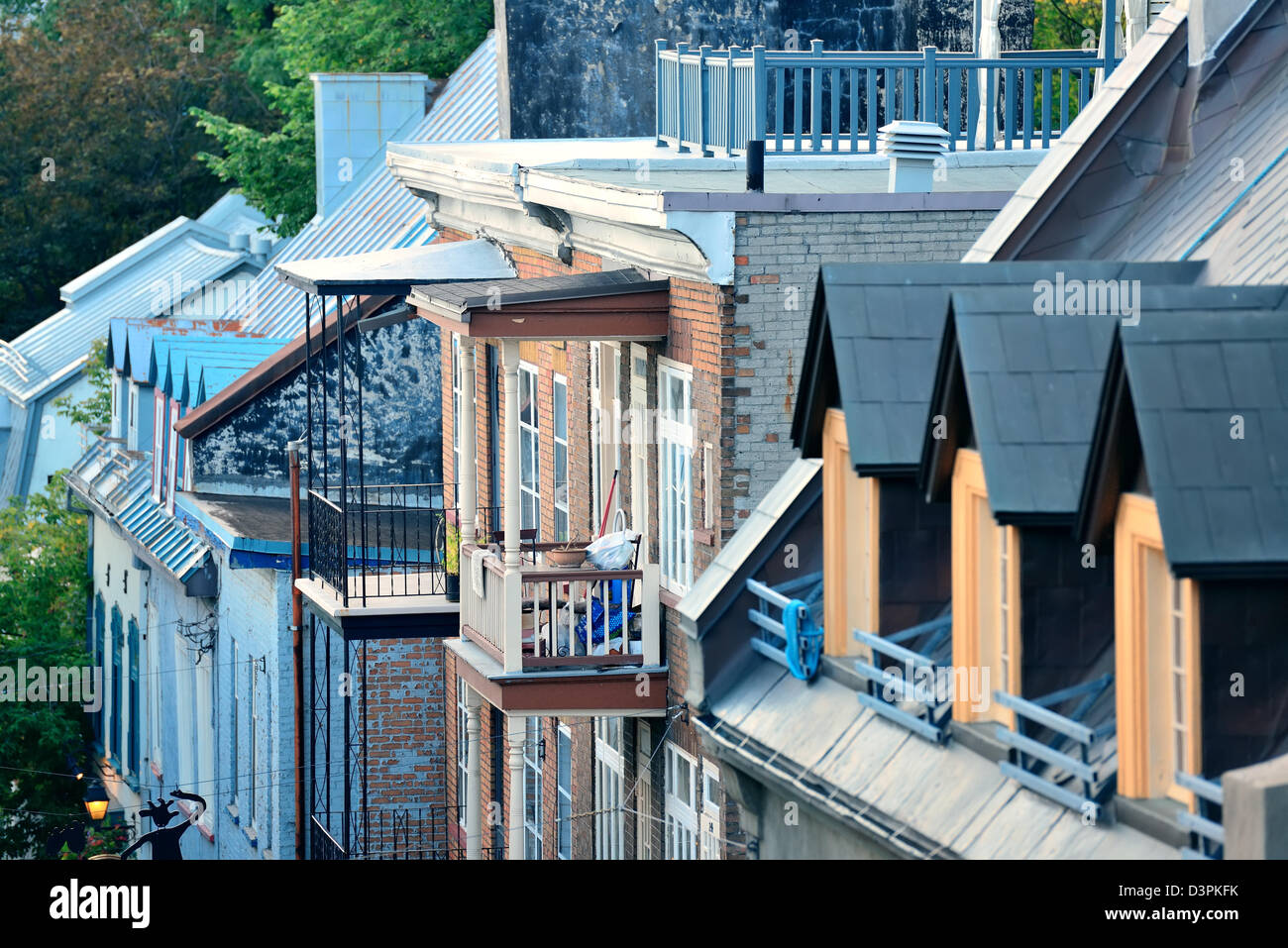 Old roof of architecture in Quebec City Stock Photo - Alamy