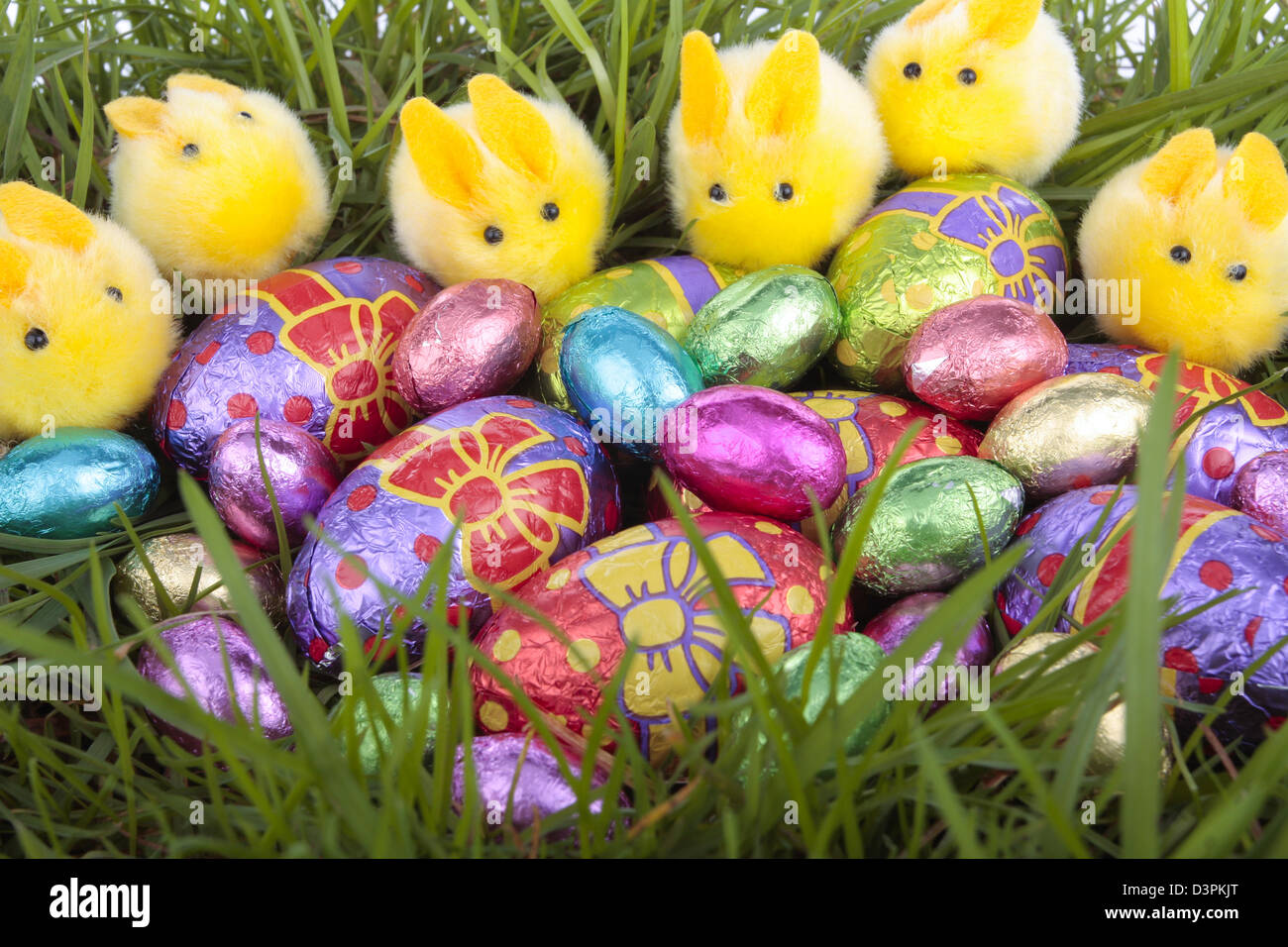 Easter eggs and bunnies Stock Photo - Alamy