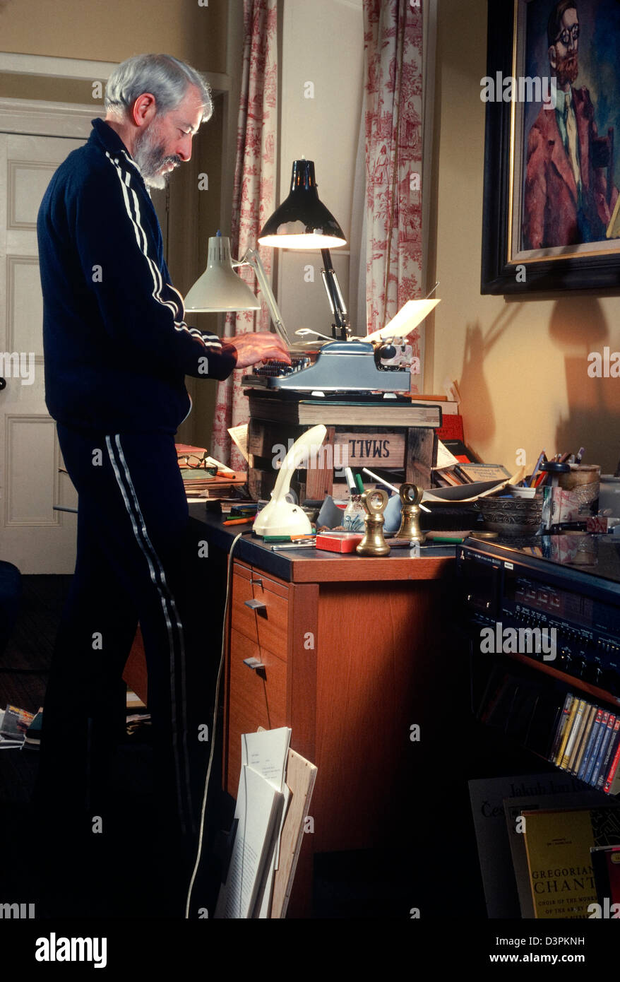 J.P.Donleavy, author, born 1926, in the room in he writes in at his ...