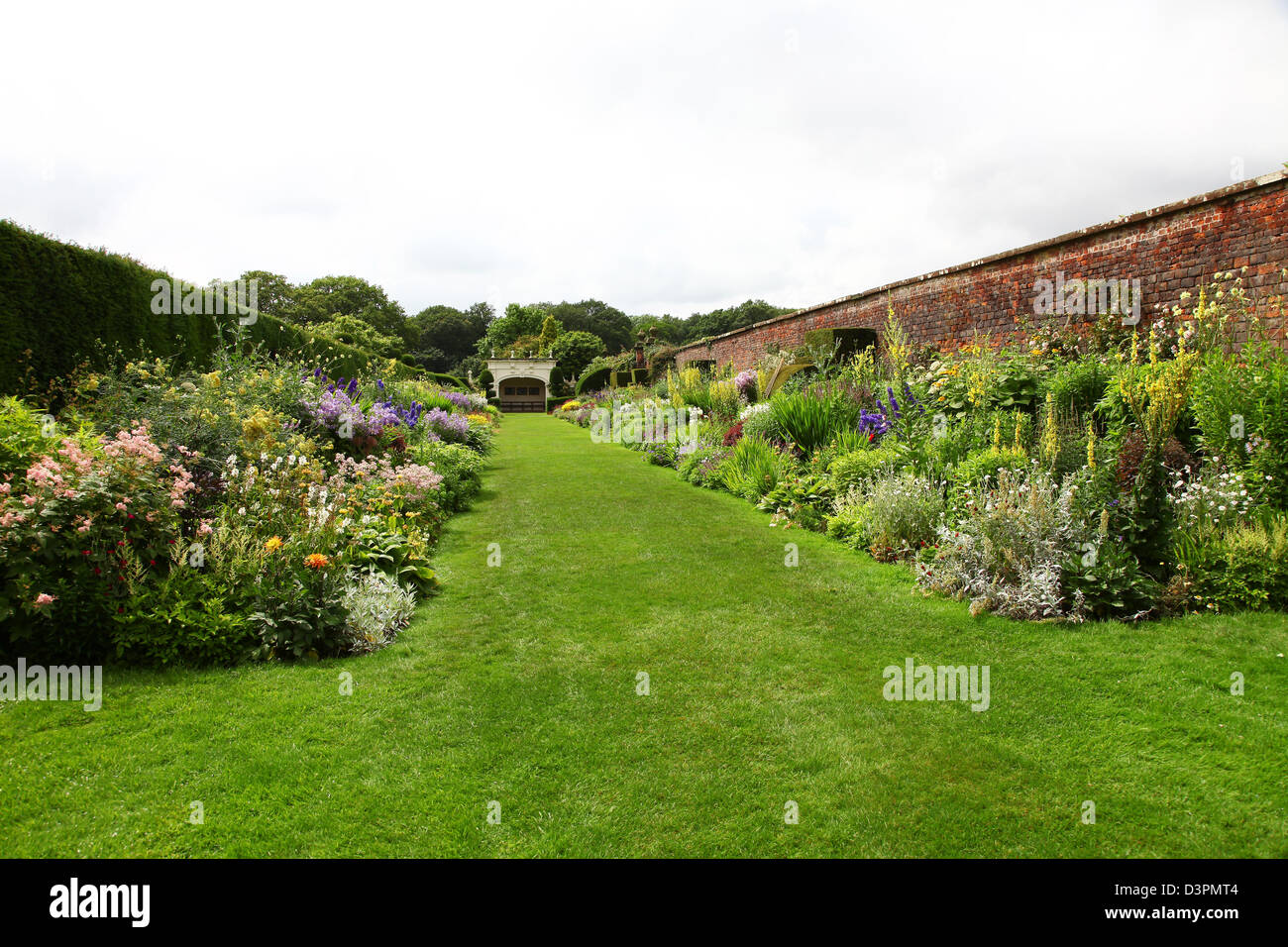 The formal planting in the herbaceous border looking toward the Alcove ...