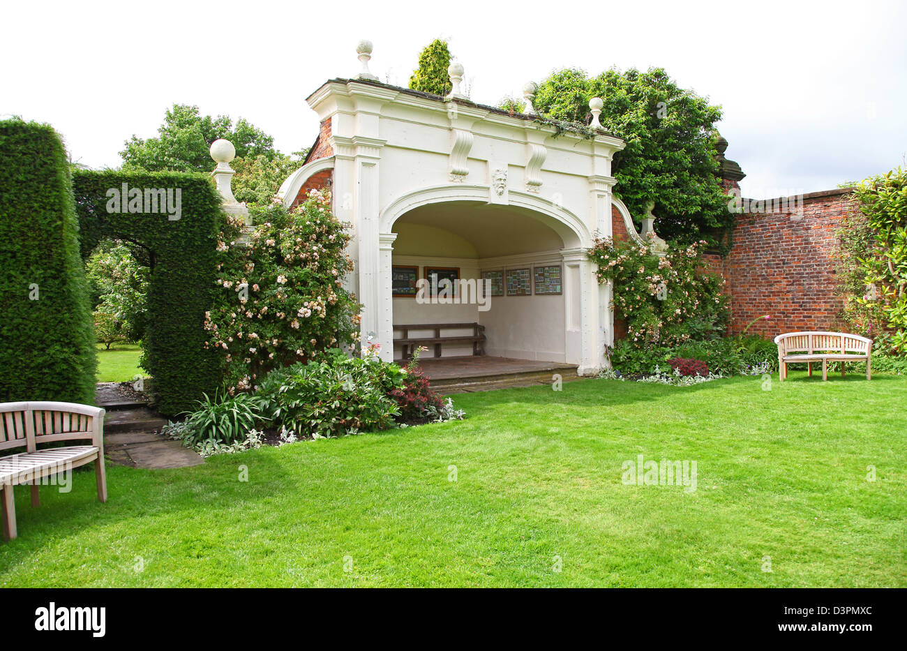 The formal planting in the herbaceous border looking toward the Alcove ...