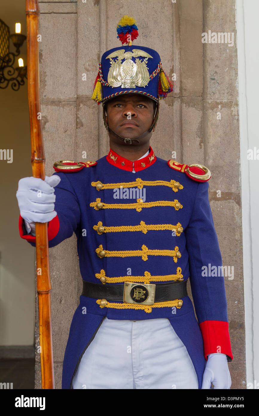 Government guards, home of Ecuador's president Stock Photo - Alamy