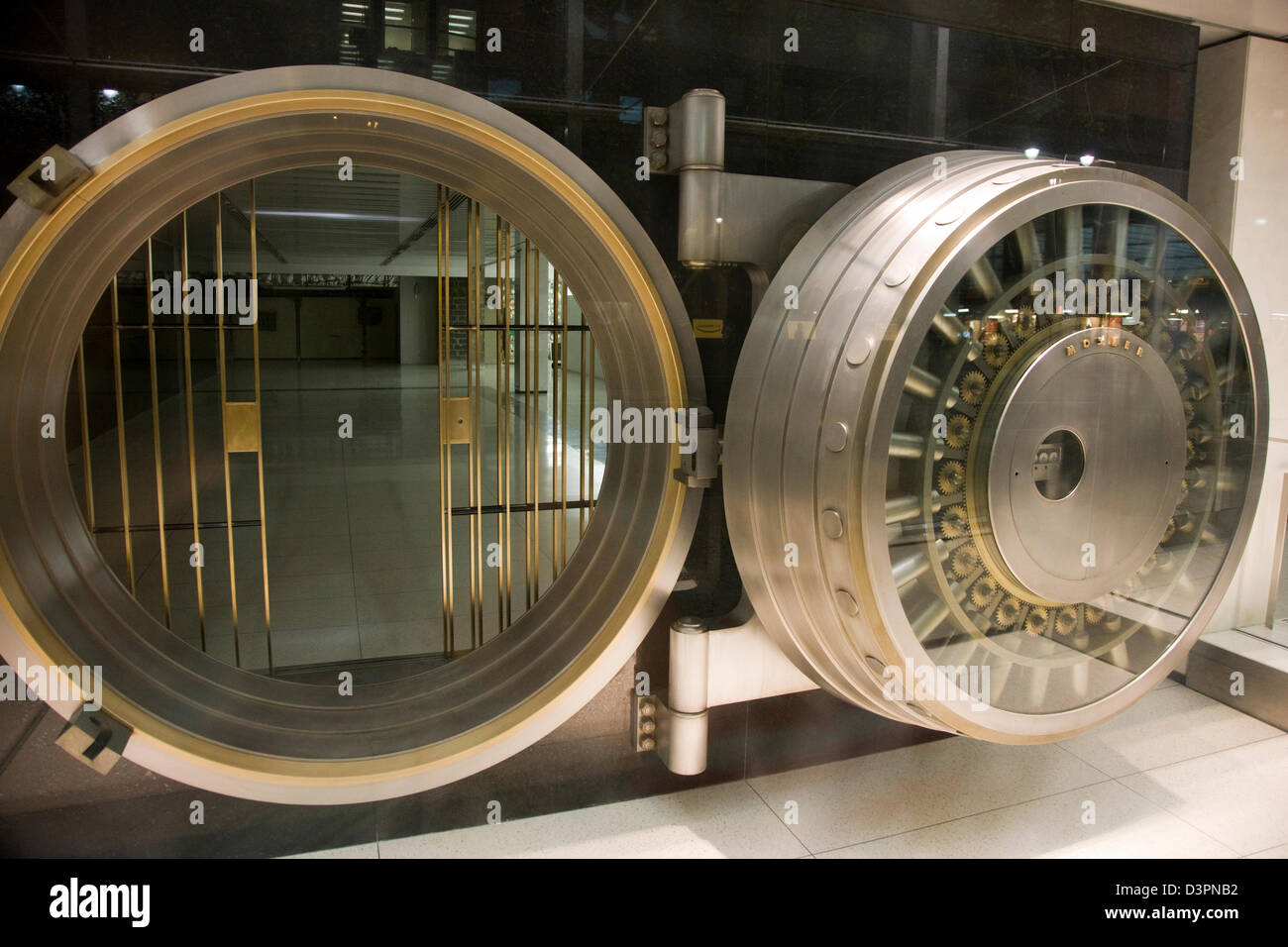 Large bank vault safe in a shop window on Fifth 5th Avenue in New York ...