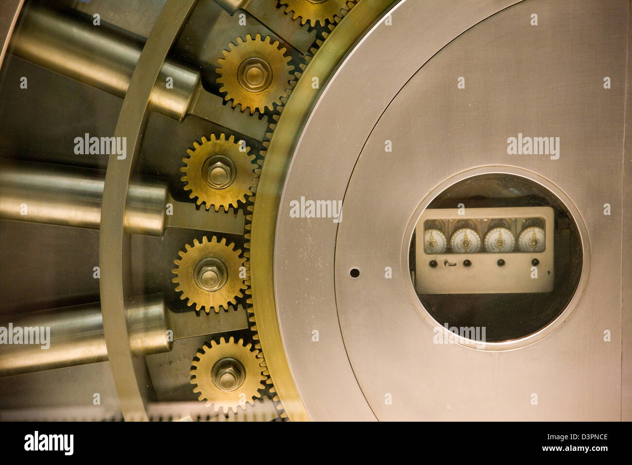 Large bank vault safe in a shop window on Fifth 5th Avenue in New York ...