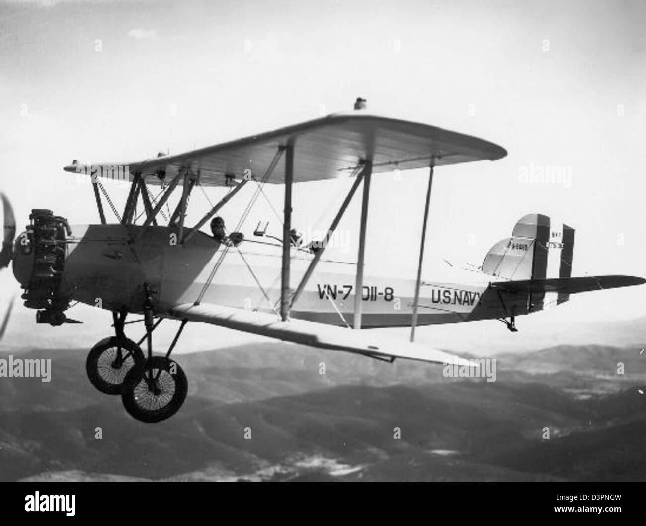 The Keystone NK-1, an early biplane reconnaissance aircraft, is shown ...