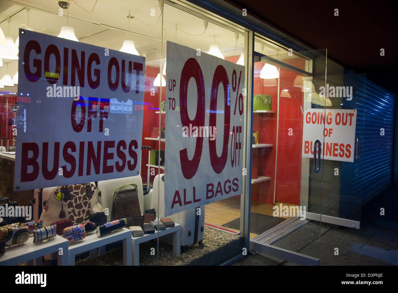 Shop going out of business with a 90% off sale in New York Stock Photo ...