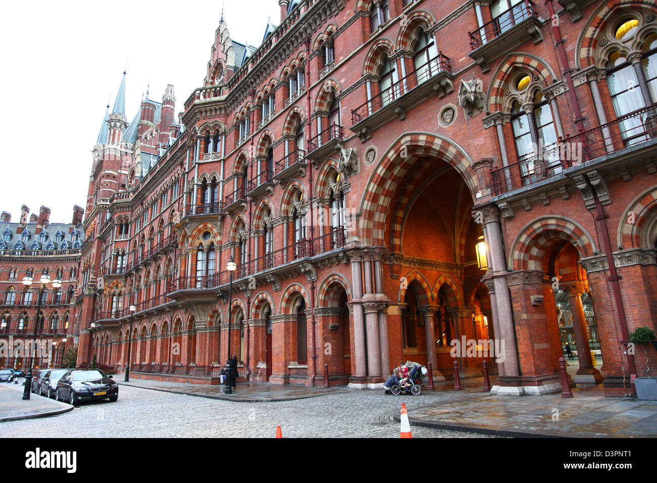 The ornate facade of St Pancras International railway station London ...