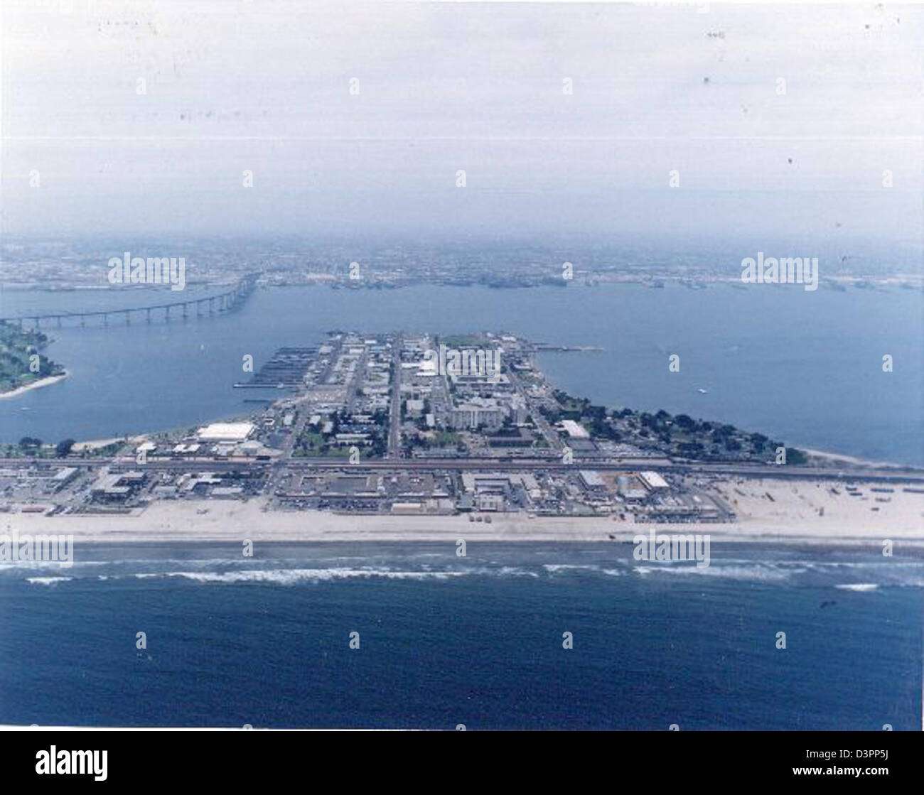 An aerial photograph of the Navy Amphibious Base at Coronado, an ...