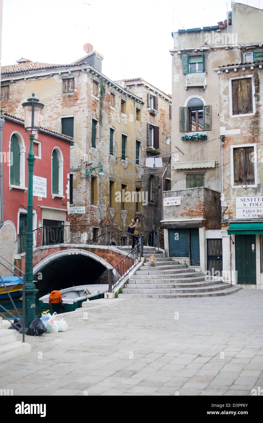 Steps to a Bridge over the waterways of Venice Italy Stock Photo - Alamy