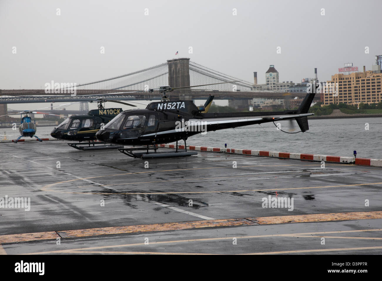 A helicopter at the Downtown Manhattan Heliport, south of Battery on ...