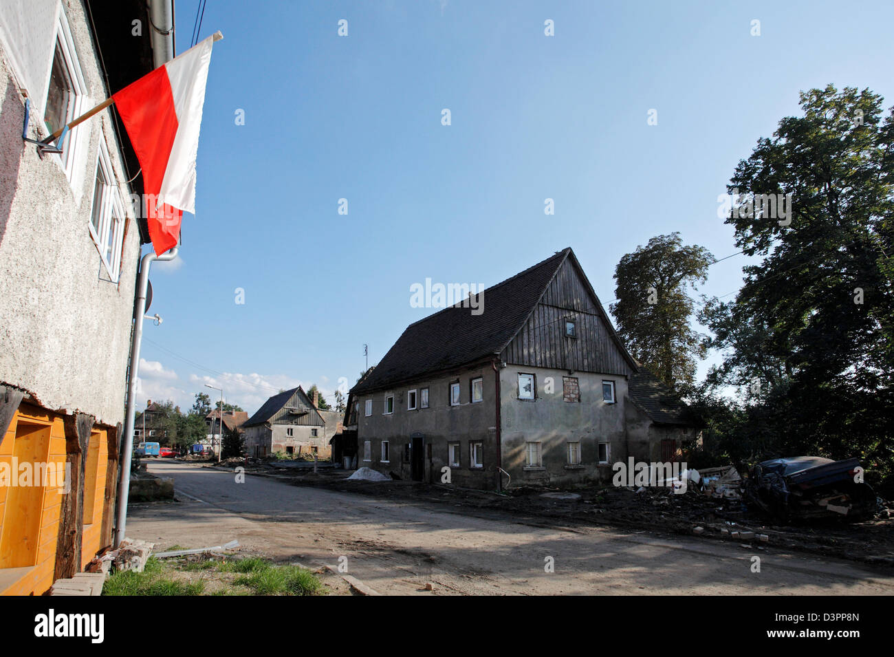 Bogatynia, Poland, over flooded by the flood district Bogatynia Stock ...