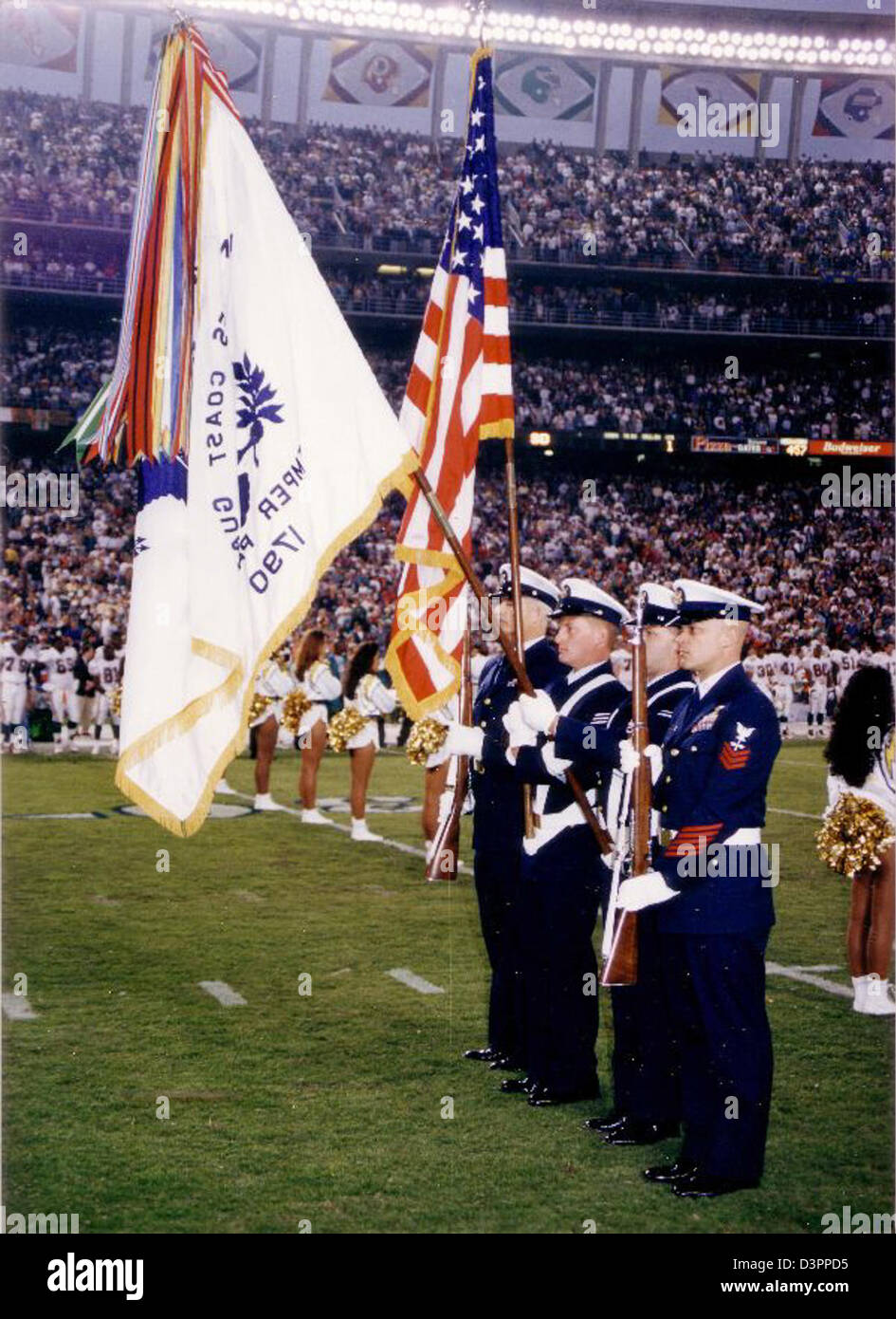 USCG color guard at football game Stock Photo - Alamy