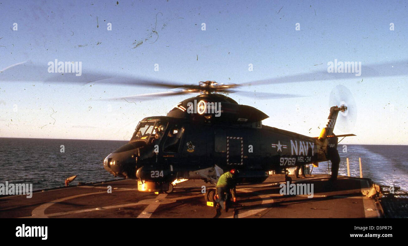 The Kaman SH-2F, tail number 149769, was part of HSL-34, a U.S. Navy ...