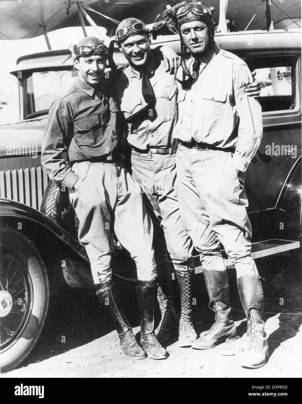 The image captures three notable Seahawks pilots, from left to right ...