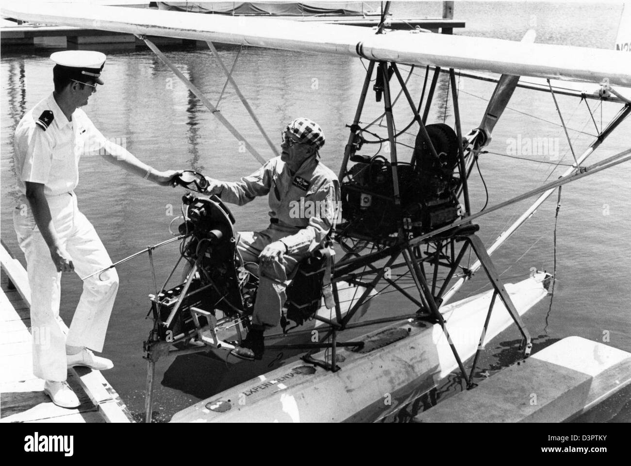 The Curtiss A-1 Triad replica at NAS NI in 1961 provides a historical ...