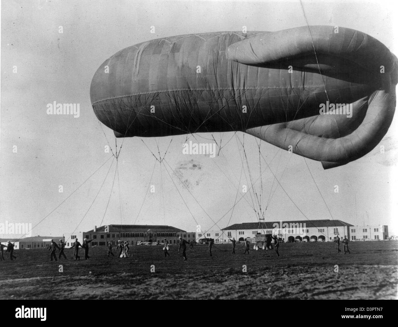 A kite balloon, used for observation purposes during the early 20th ...
