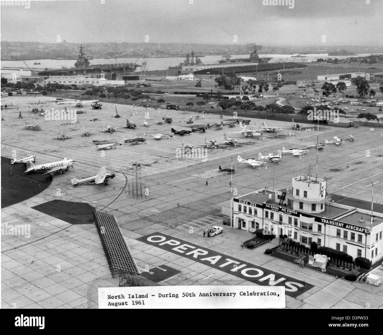 A photograph of NAS North Island taken in August 1961, showing key ...