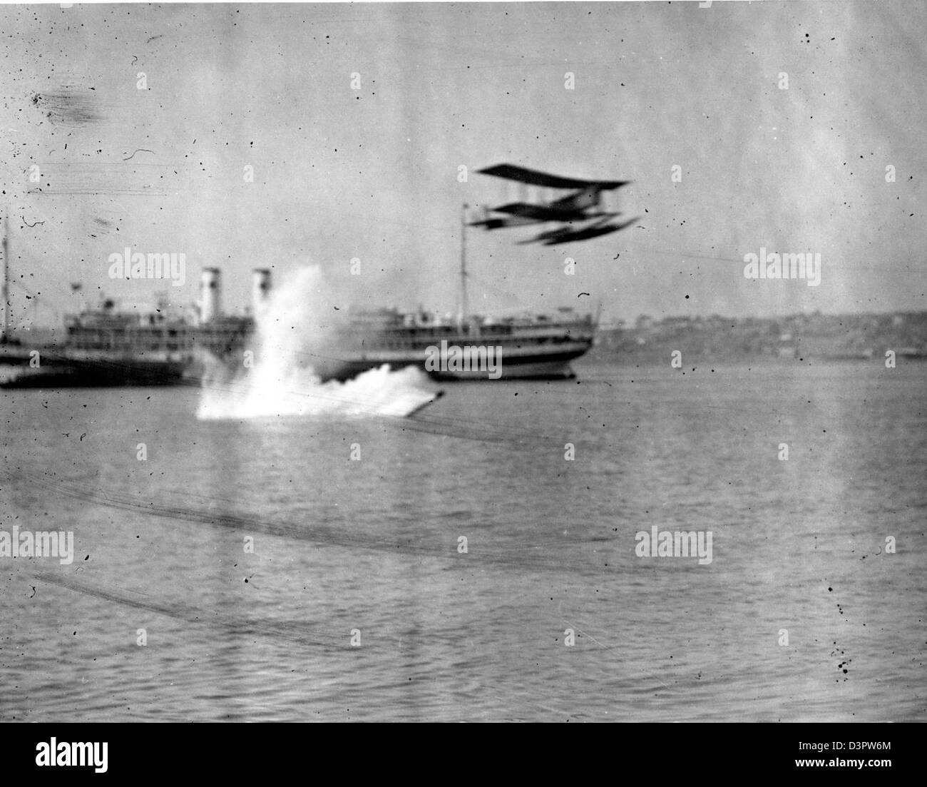 The Curtiss R-6L, an aircraft used for naval operations, is seen here ...
