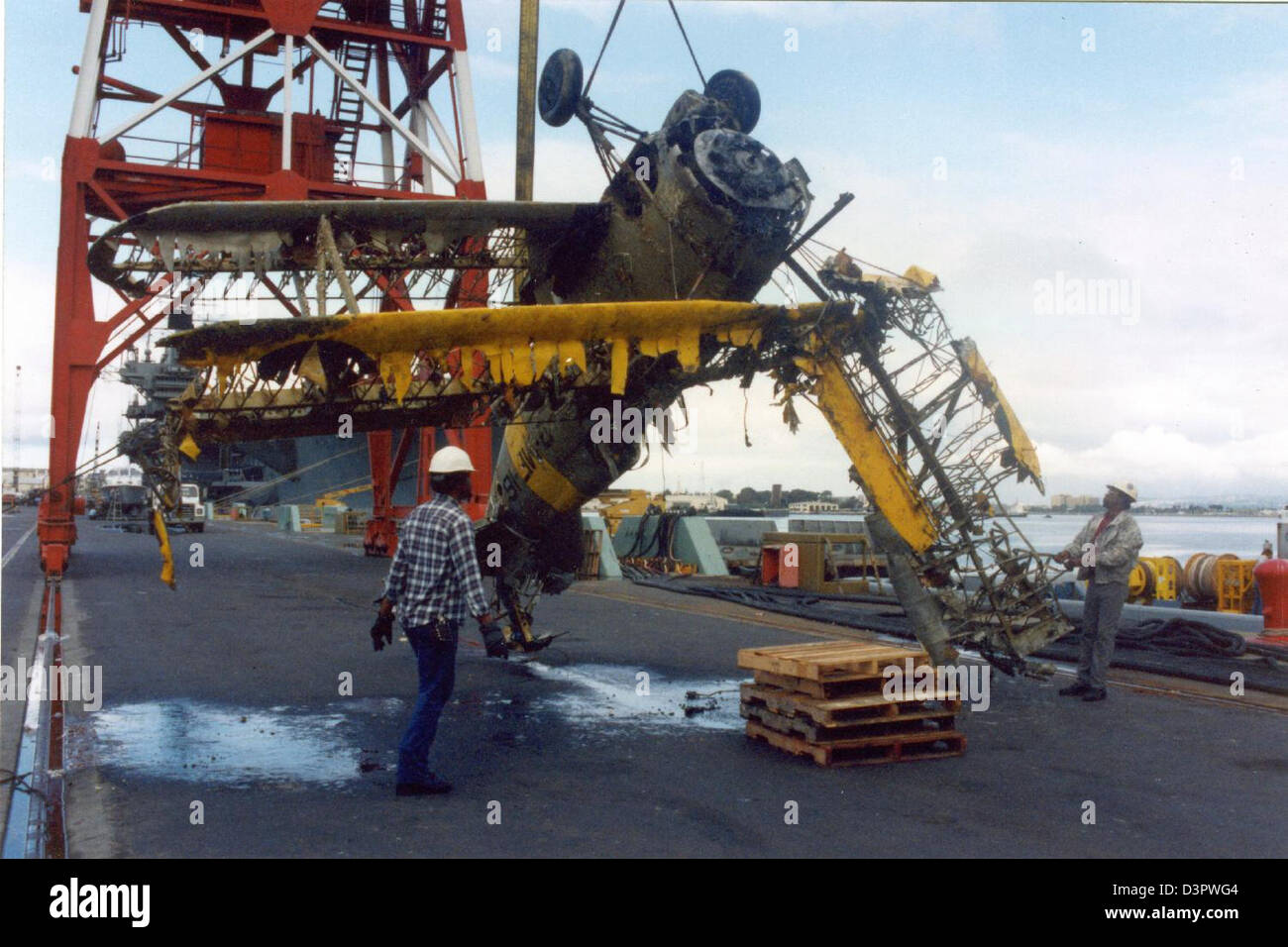 The Grumman F3F-2, an American biplane fighter, was photographed at NAS ...