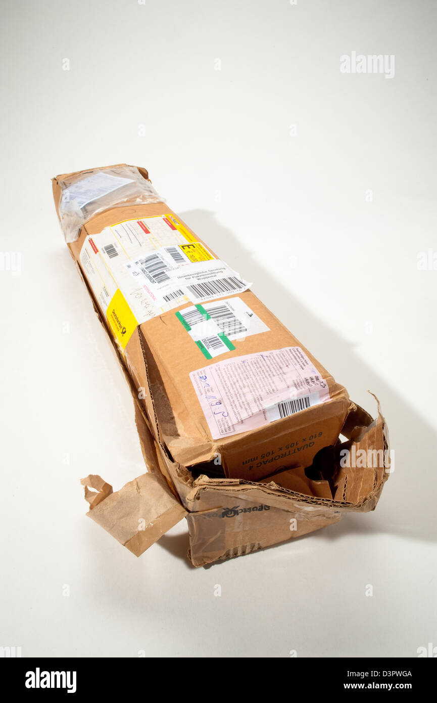 Hamburg, Germany, a torn parcel Stock Photo - Alamy