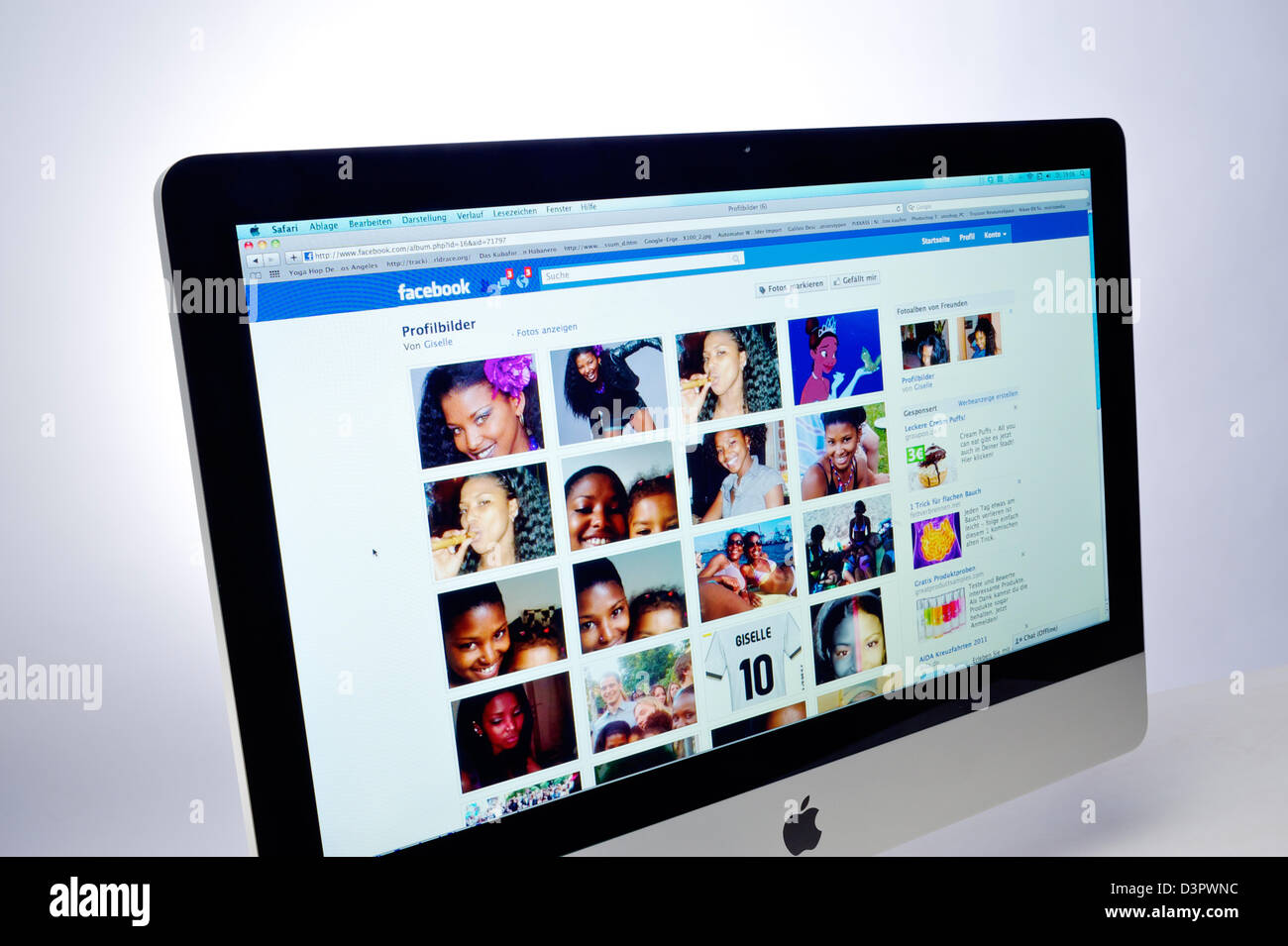Hamburg, Germany, Facebook on an iMac monitor Stock Photo - Alamy