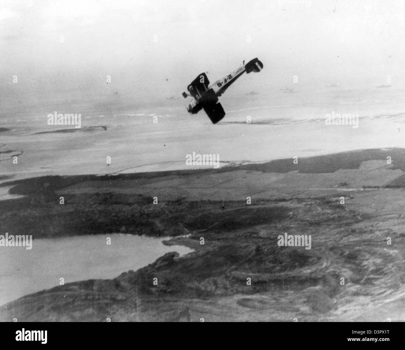 The Vought VE-7, a biplane used by the United States Navy, is shown in ...