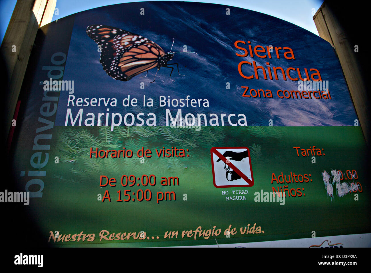 Monarch butterflies mexico sign hi-res stock photography and images - Alamy