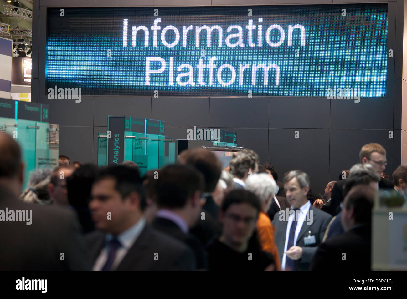 Hannover, Germany, IBM stand at the CeBIT, Information Platform Stock ...