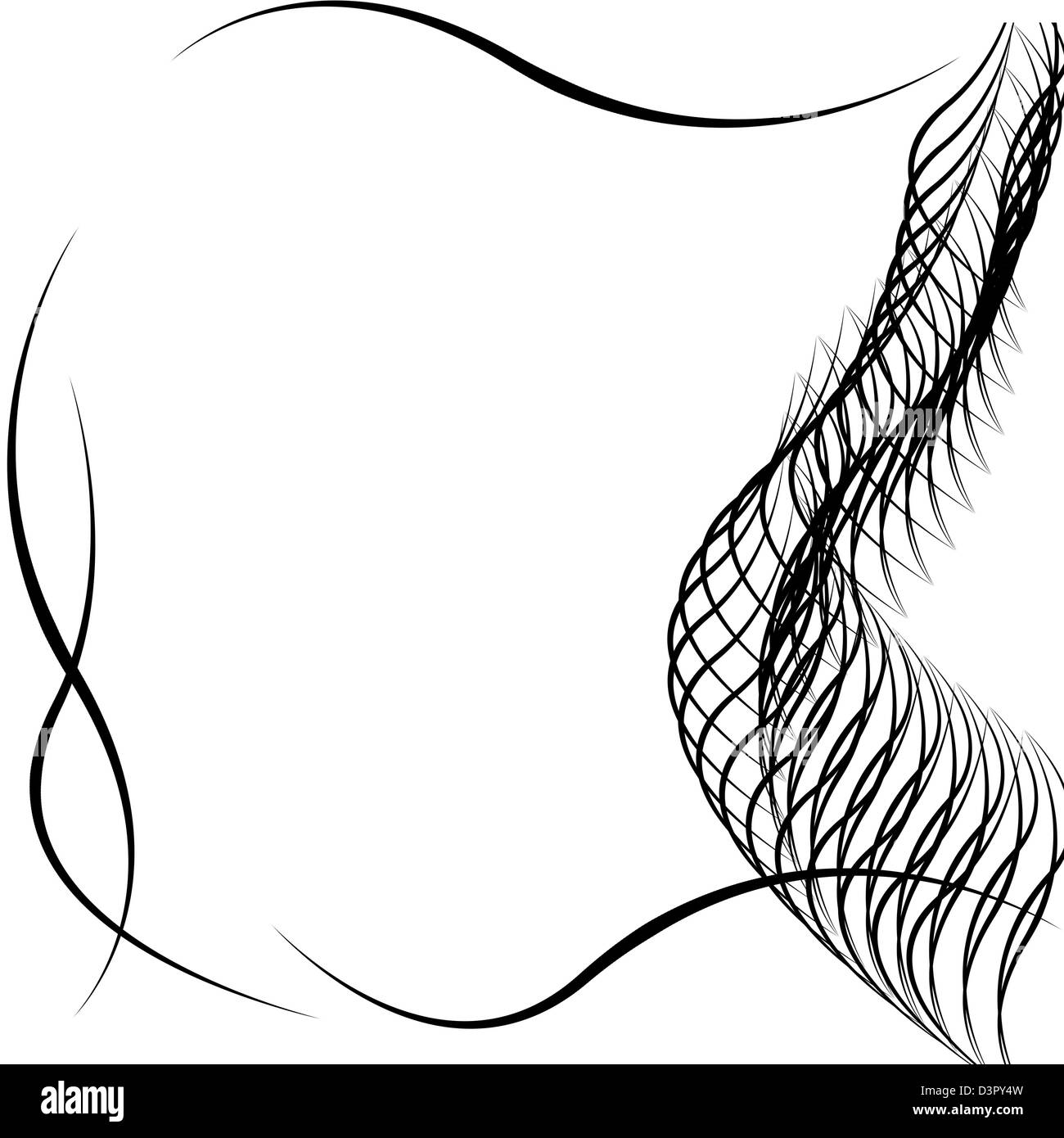 Abstract silhouette of wavy patterns isolated on a white background ...