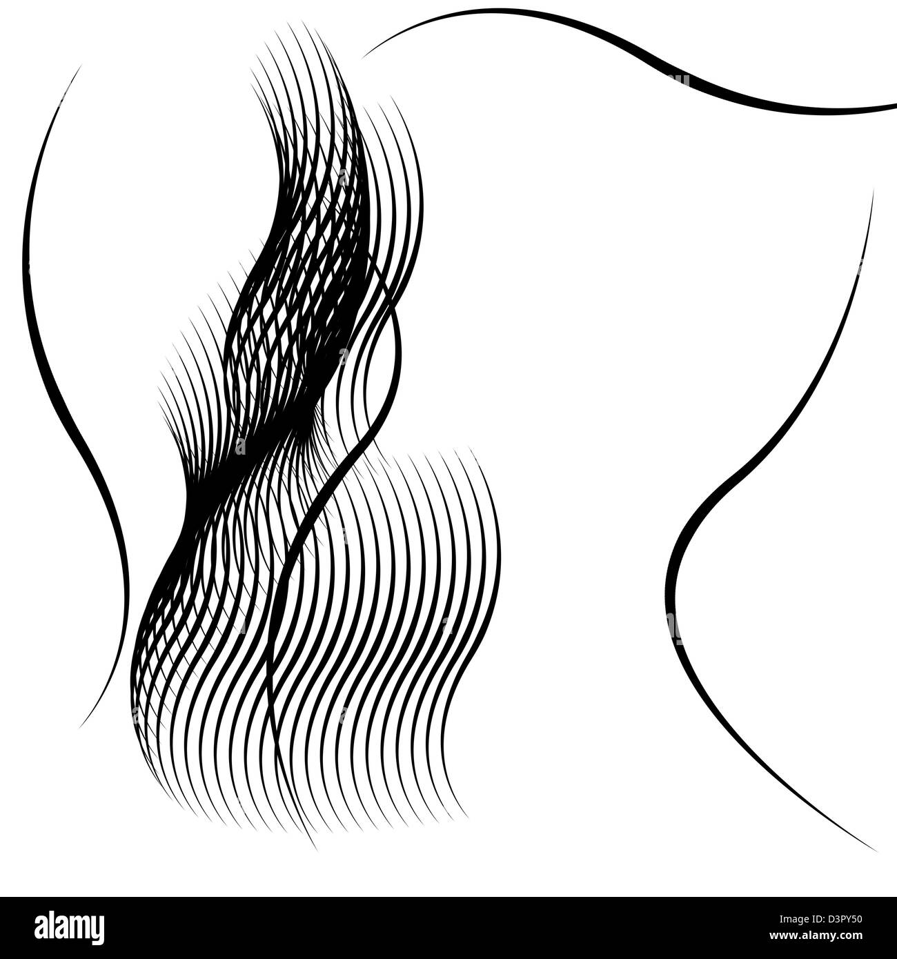 Abstract silhouette of wavy patterns isolated on a white background ...