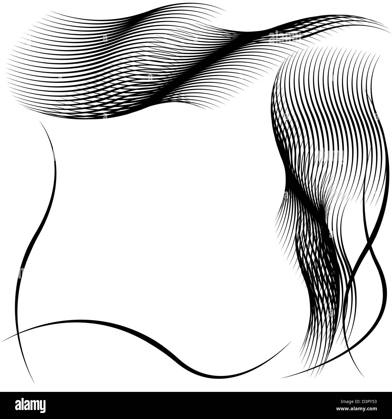 Abstract silhouette of wavy patterns isolated on a white background ...