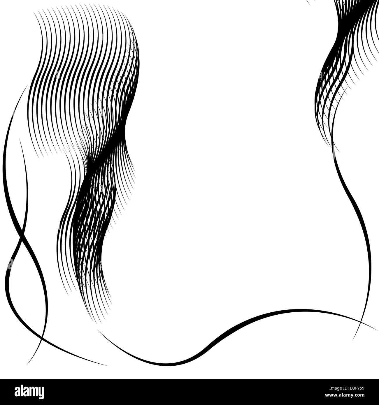 Abstract silhouette of wavy patterns isolated on a white background ...