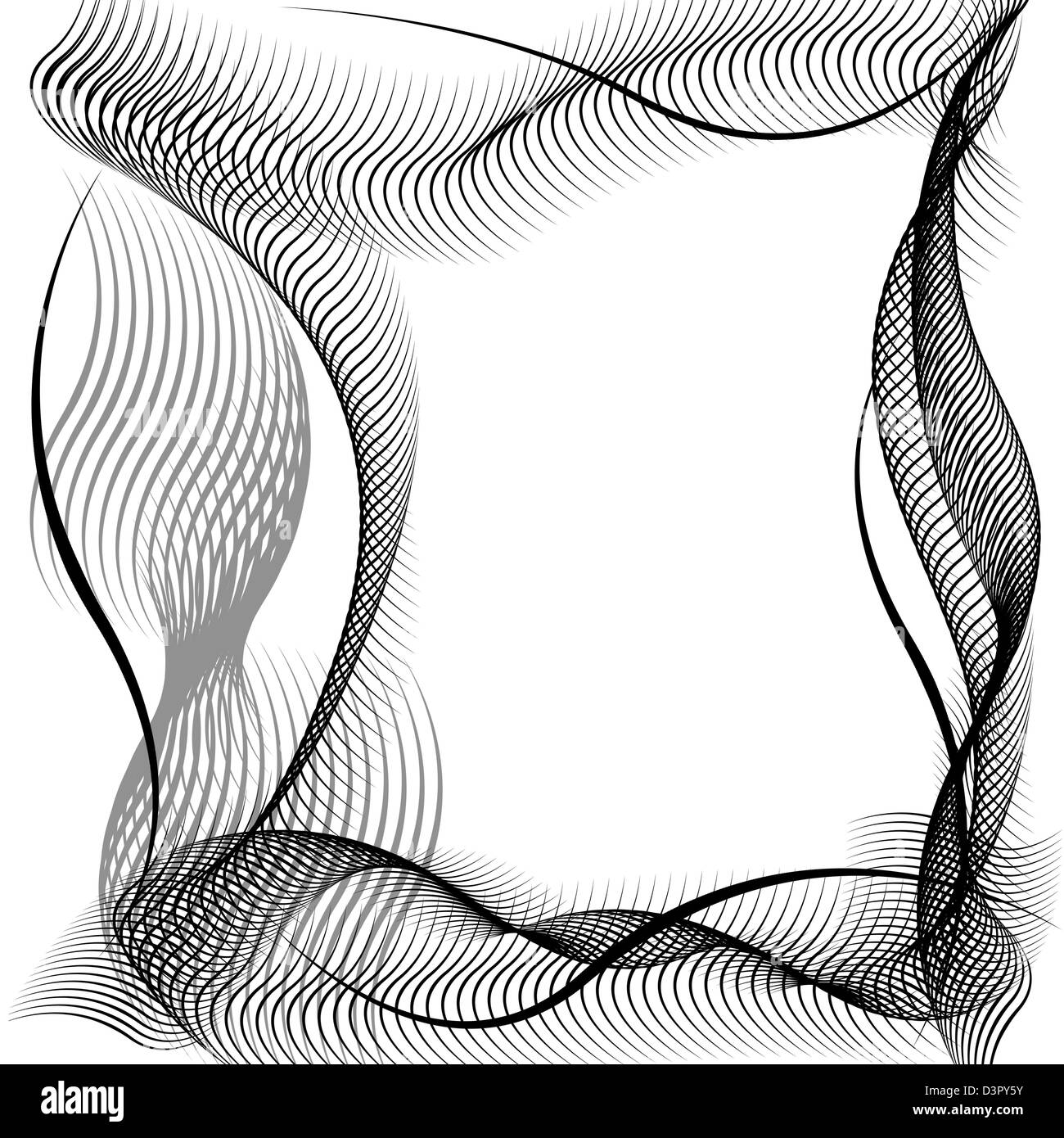 Abstract silhouette of wavy patterns isolated on a white background ...